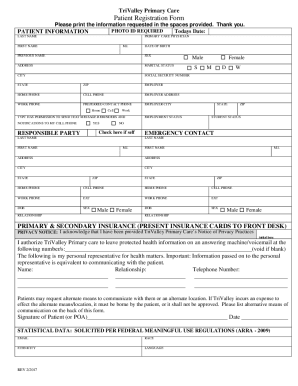 Fillable Online Patient Registration FormEMPLOYEE WELLNESS Fax Email Print - pdfFiller