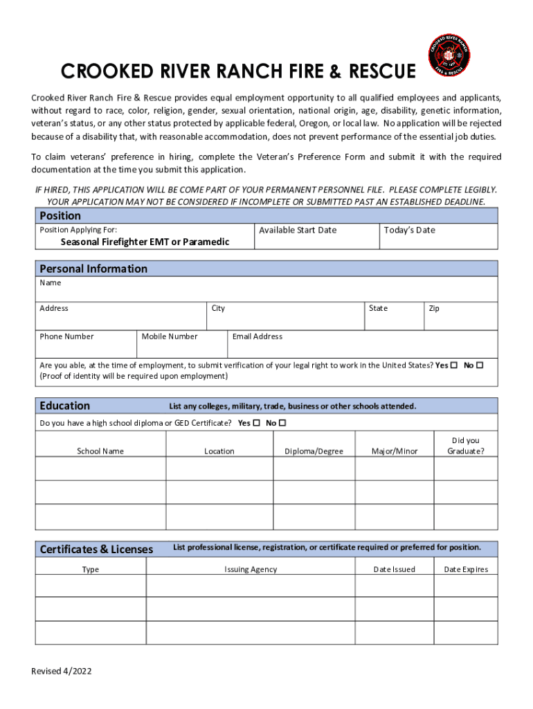 Fillable Online Early-morning fire destroys Crooked River Ranch ...