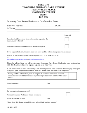 Fillable Online Preference Confirmation Form.doc Fax Email Print - pdfFiller