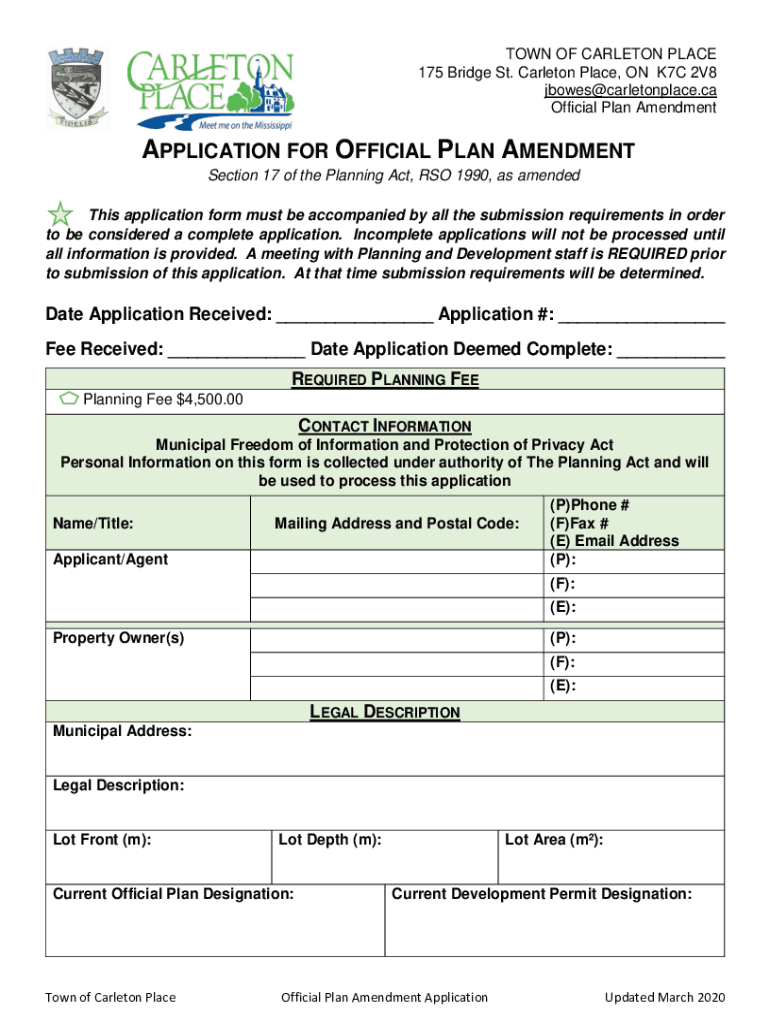 Fillable Online Official Plan and Amendments Not Exempt from Approval Fax Email Print - pdfFiller