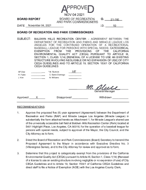 Fillable Online BALDWIN HILLS RECREATION CENTER AGREEMENT BETWEEN THE Fax Email Print - pdfFiller