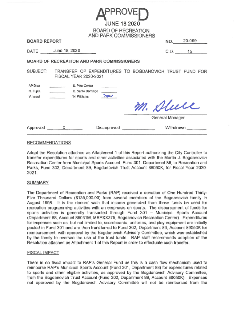 Fillable Online Parks and Recreation Trust Fund Annual Report 202122 ...