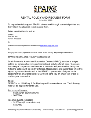 Fillable Online SPARC 2022 Rental Request Form (rev. 3/3) Fax Email Print - pdfFiller
