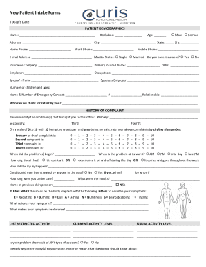 Fillable Online Enid Pain Patient Intake Form Fax Email Print - pdfFiller