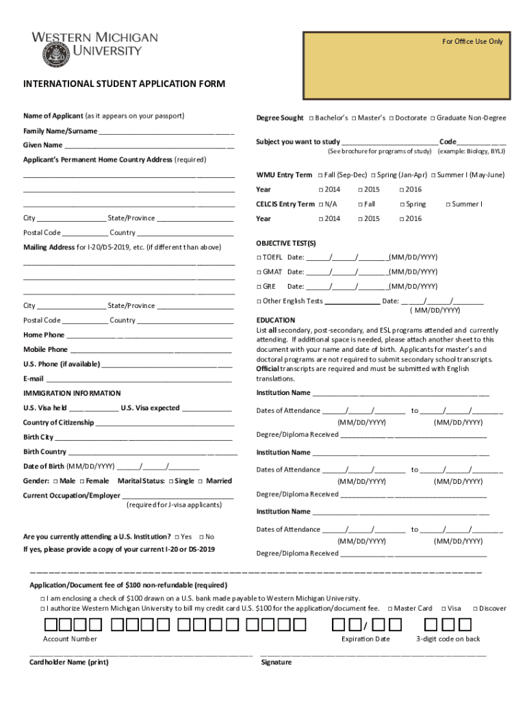 Fillable Online Graduate School Application for Admission - Fulbright ...