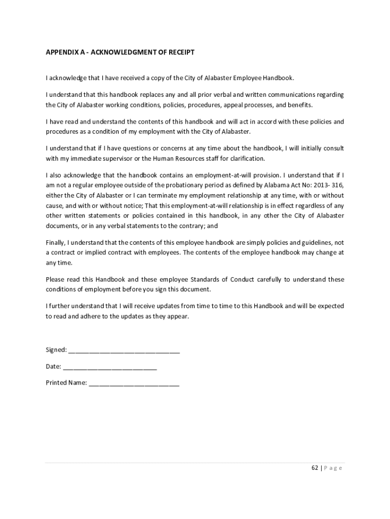 Fillable Online Colleague Handbook Acknowledgement and Agreement Fax ...