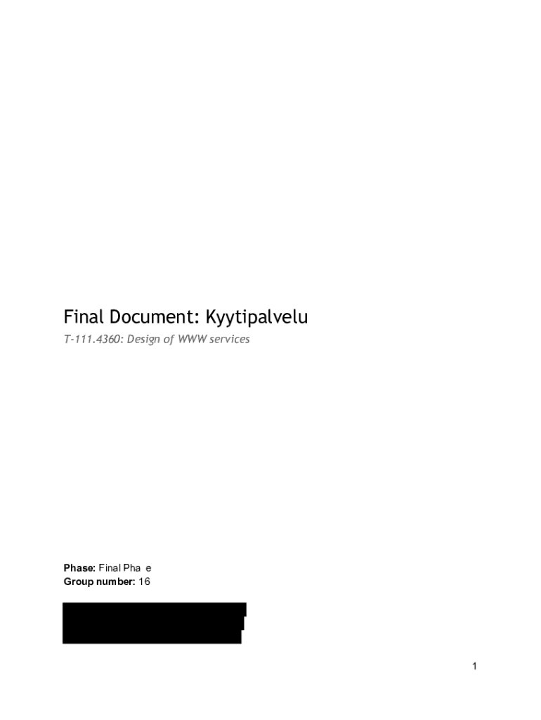 Fillable Online Final Document: Kyytipalvelu Fax Email Print - pdfFiller