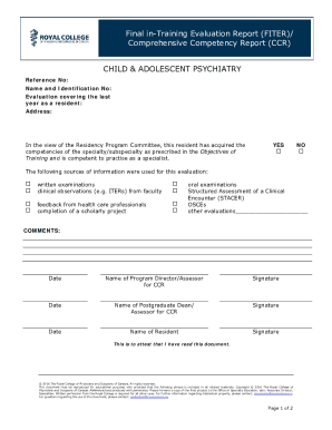 Fillable Online FINAL IN-TRAINING EVALUATION REPORT Fax Email Print ...