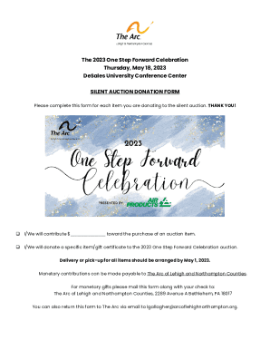Fillable Online silent auction donation form Fax Email Print - pdfFiller