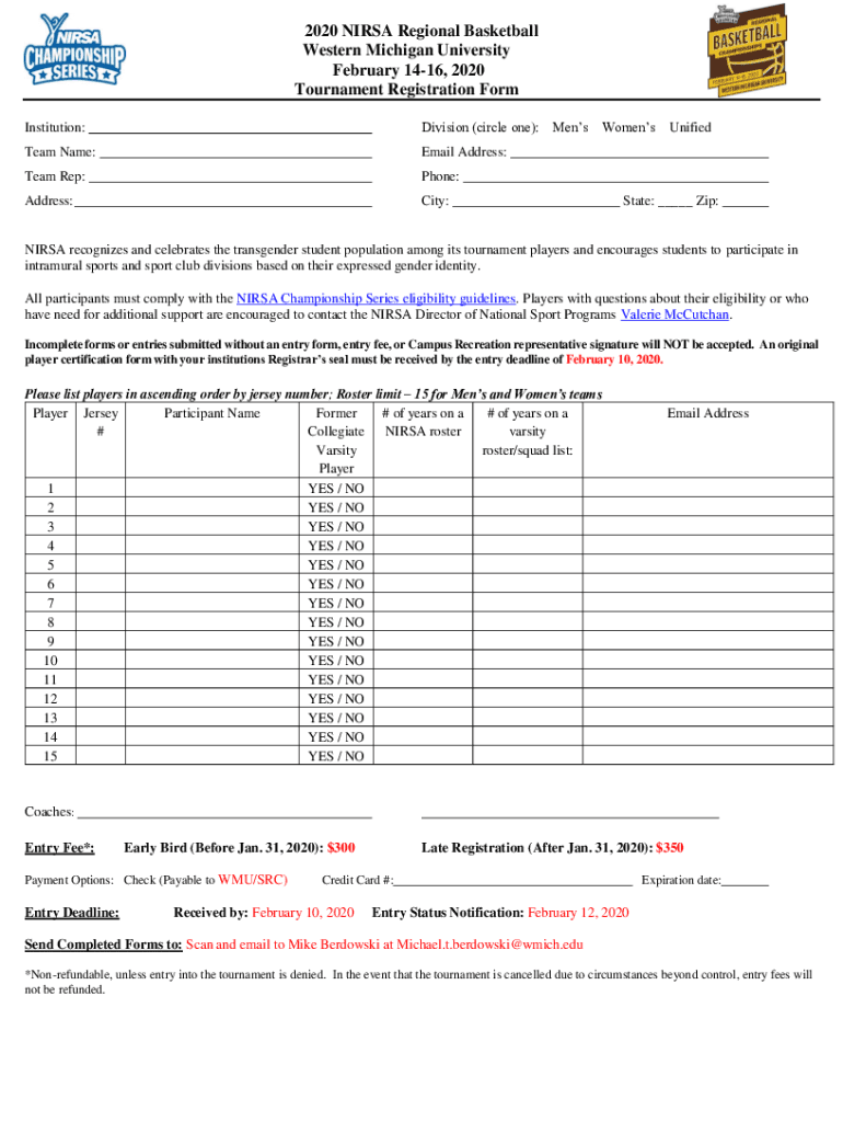 Fillable Online Regional Basketball Championships Fax Email Print - pdfFiller