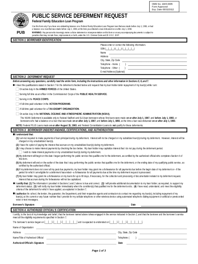 Summary of Deferment / Cancellation s Doc Template | pdfFiller