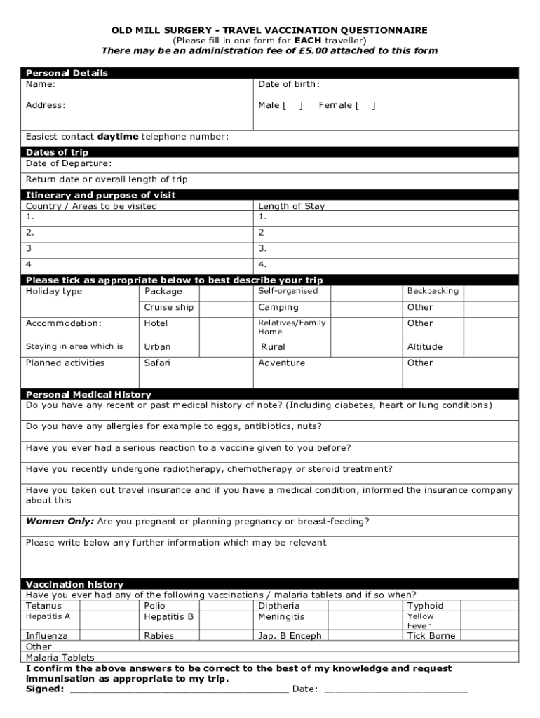 Fillable Online Patient Documents and Forms - Old Mill Surgery Fax ...
