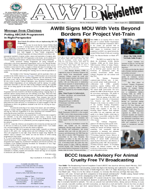 Fillable Online AWBI Signs MOU With Vets Beyond Borders For Project ...