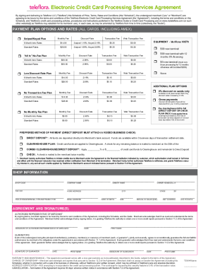 Fillable Online PAYMENT PLAN OPTIONS AND RATES (ALL CARDS, INCLUDING ...