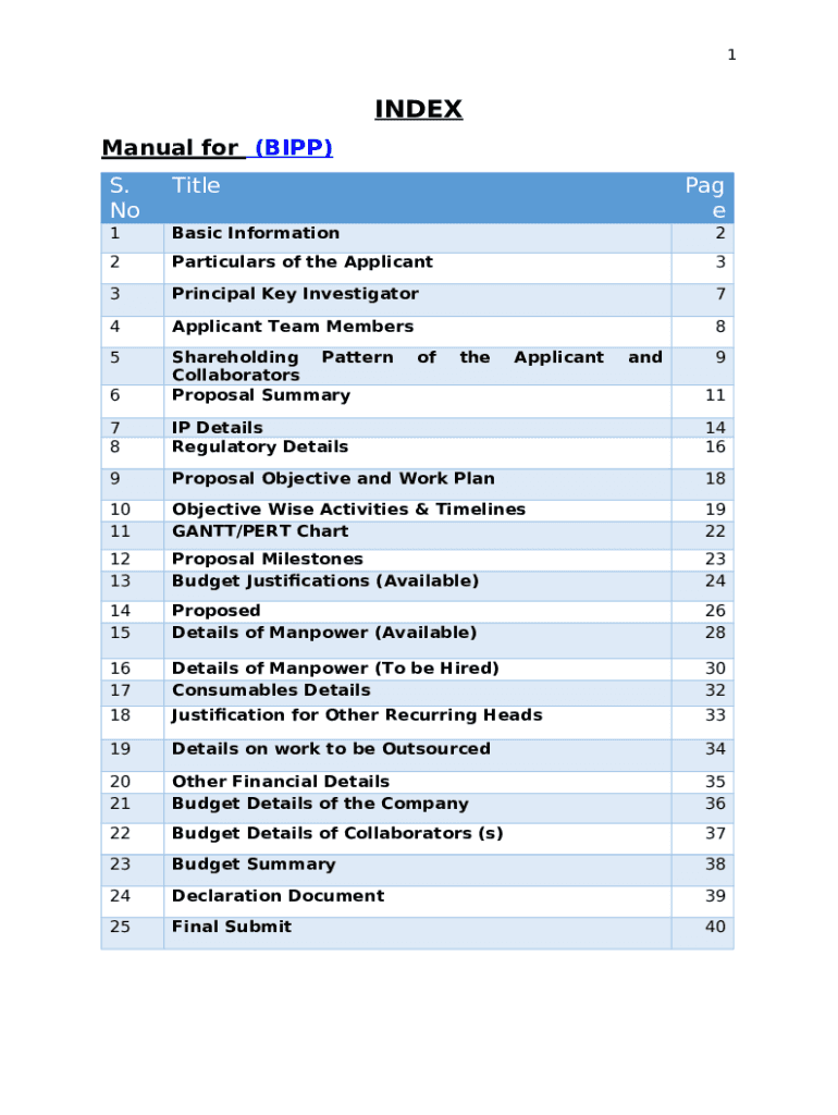 Proa for Proposal Submission (BIPP) - birac nic Doc Template | pdfFiller