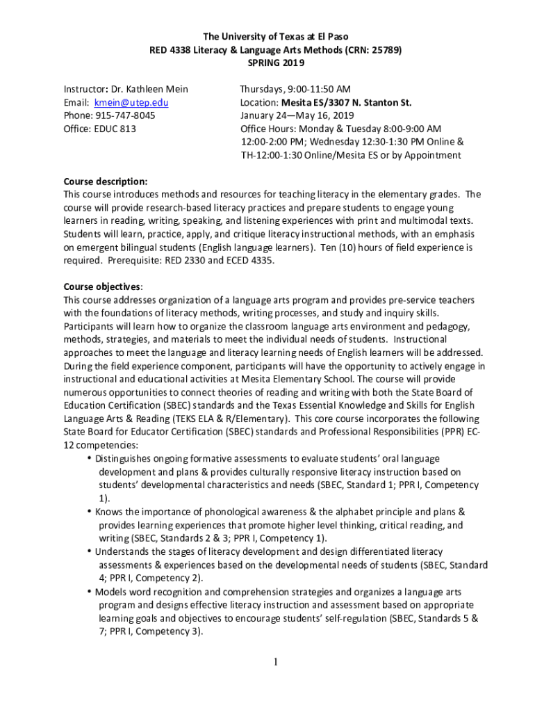 Fillable Online Sarah Jean Johnson - University of Texas at El Paso ...