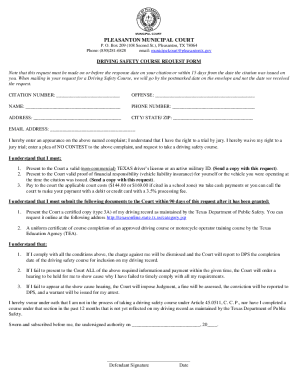 Fillable Online driving safety course request form Fax Email Print ...