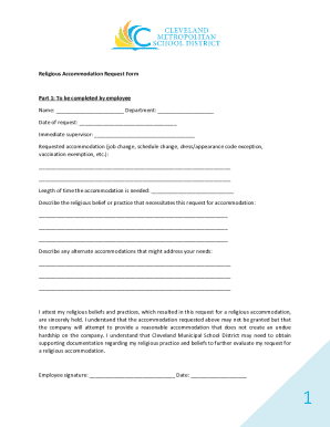 Fillable Online employee reasonable accommodation request form Fax ...