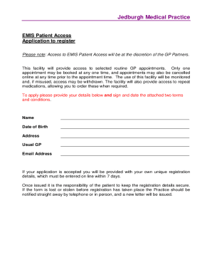 Fillable Online Patient Access Registration Forms. ... Fax Email Print ...