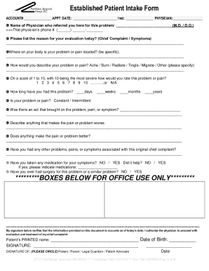 Fillable Online 11 Printable free patient intake form template Fax ...