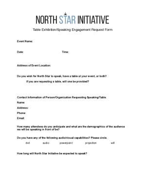 Fillable Online NSI Speaker Request FORM New 8.9 Fax Email Print ...