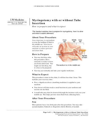 Fillable Online healthonline washington Myringotomy with or without ...