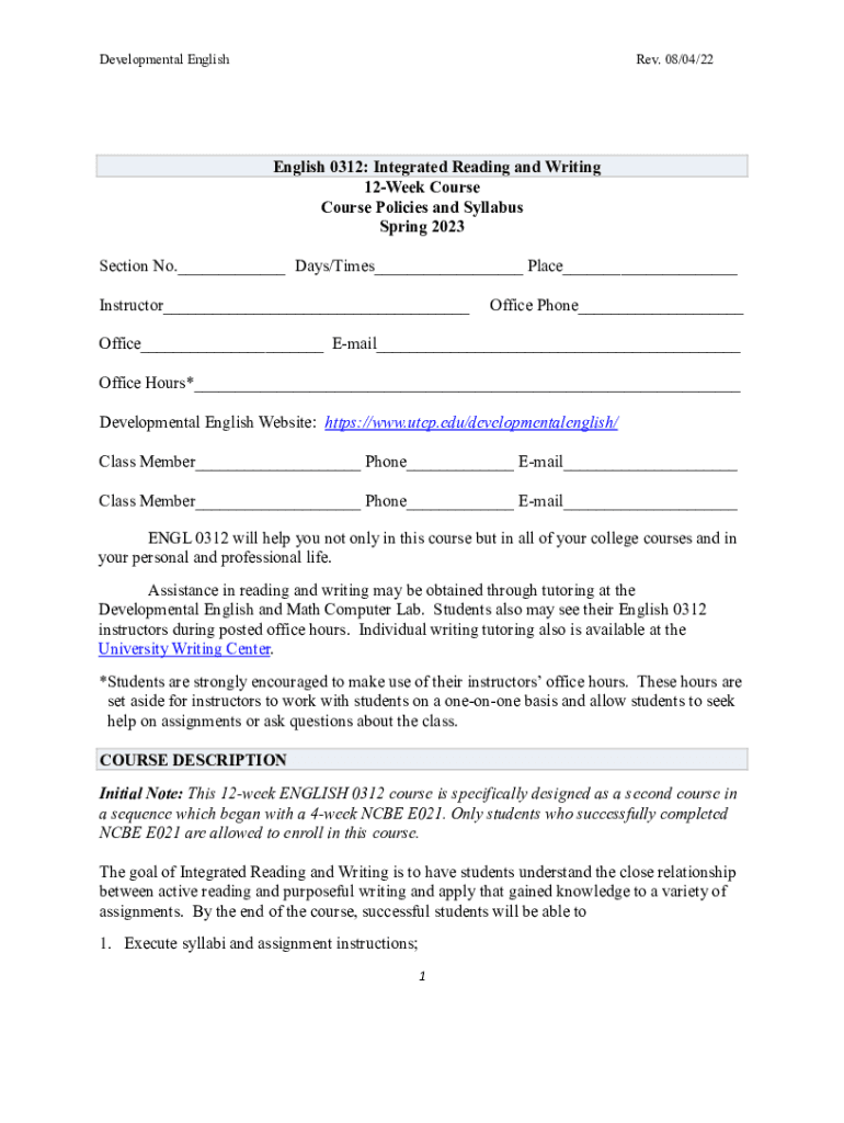 Fillable Online 12-Week Course Fax Email Print - pdfFiller