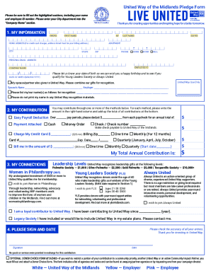 Fillable Online How to complete a United Way Pledge Form Here is ...