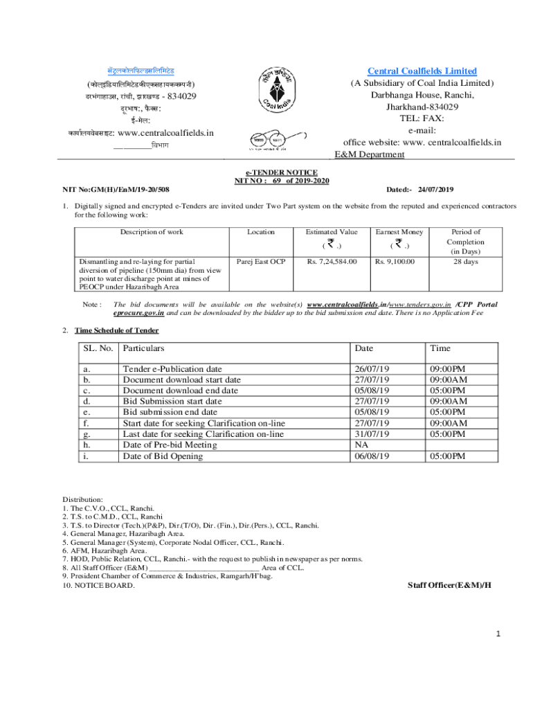 Fillable Online Fillable Online centralcoalfields Darbhanga House ...