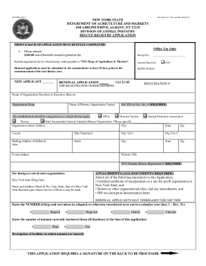 Fillable Online agriculture ny REGISTRATION # RENEWAL APPLICATION Fax ...