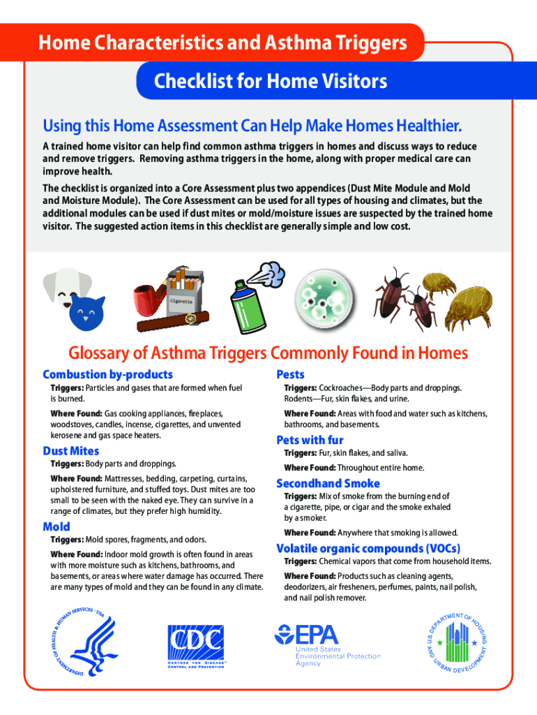 Fillable Online Home Characteristics and Asthma Triggers: Checklist for ...