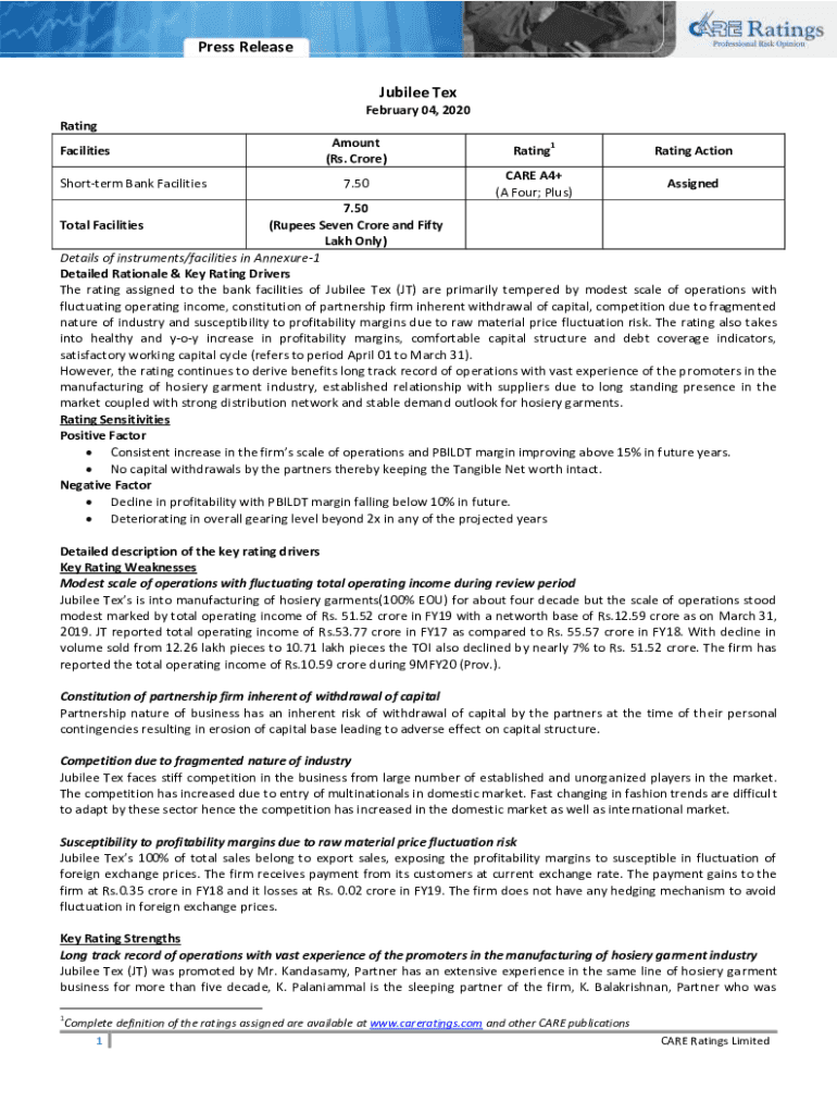 Fillable Online Press Release Jubilee Tex Fax Email Print - pdfFiller