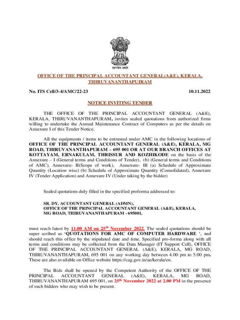 Fillable Online OFFICE OF THE PRINCIPAL ACCOUNTANT GENERAL(A&E), KERALA, Fax Email Print - pdfFiller
