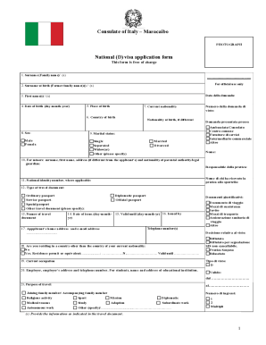 Fillable Online Italy Visa Application Form Online - Fill Online ...
