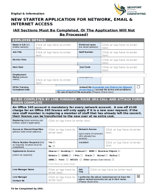 HR - Access to Network Application Doc Template | pdfFiller