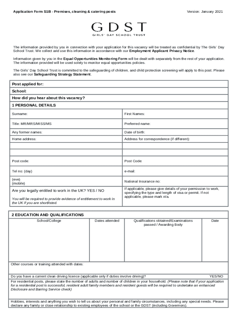 application for employment teaching, ... - shrewsburyhigh gdst Doc ...