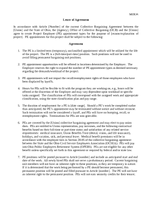 Letters of AgreementDepartment of Administrative Services Doc Template | pdfFiller