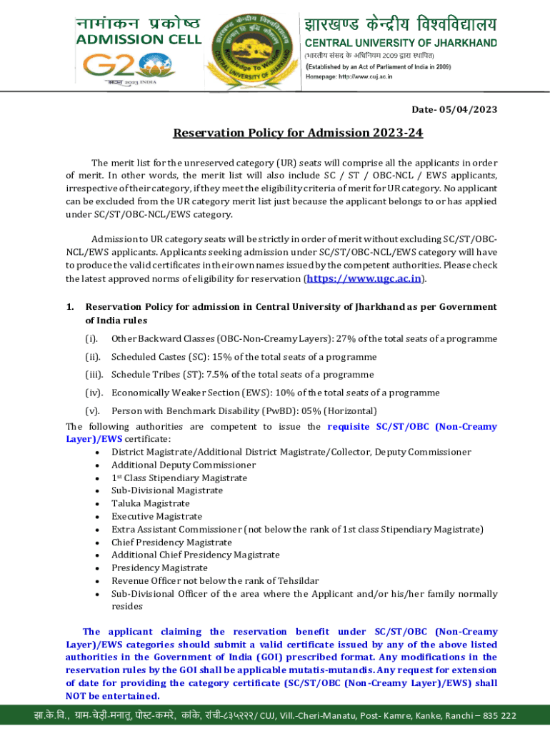 Fillable Online KVS Admission 2023-24 for Class 1 to 12, Application ...