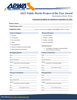 Fillable Online Awards Criteria and Forms Fax Email Print - pdfFiller