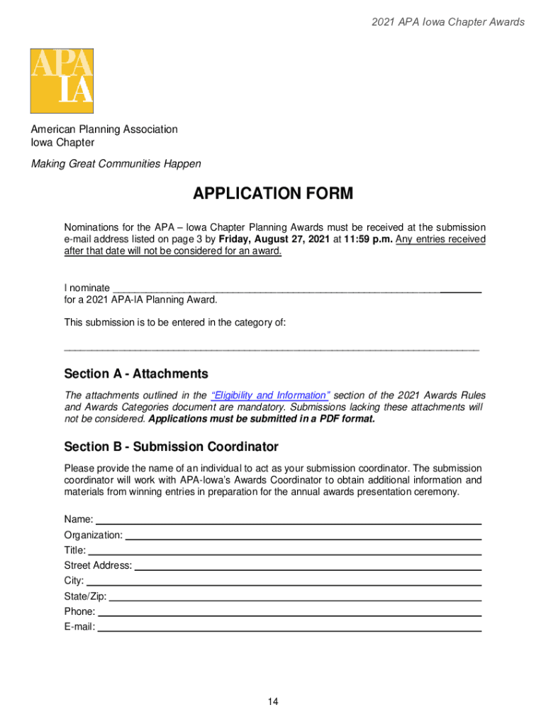Fillable Online APA Iowa Chapter Fax Email Print - pdfFiller