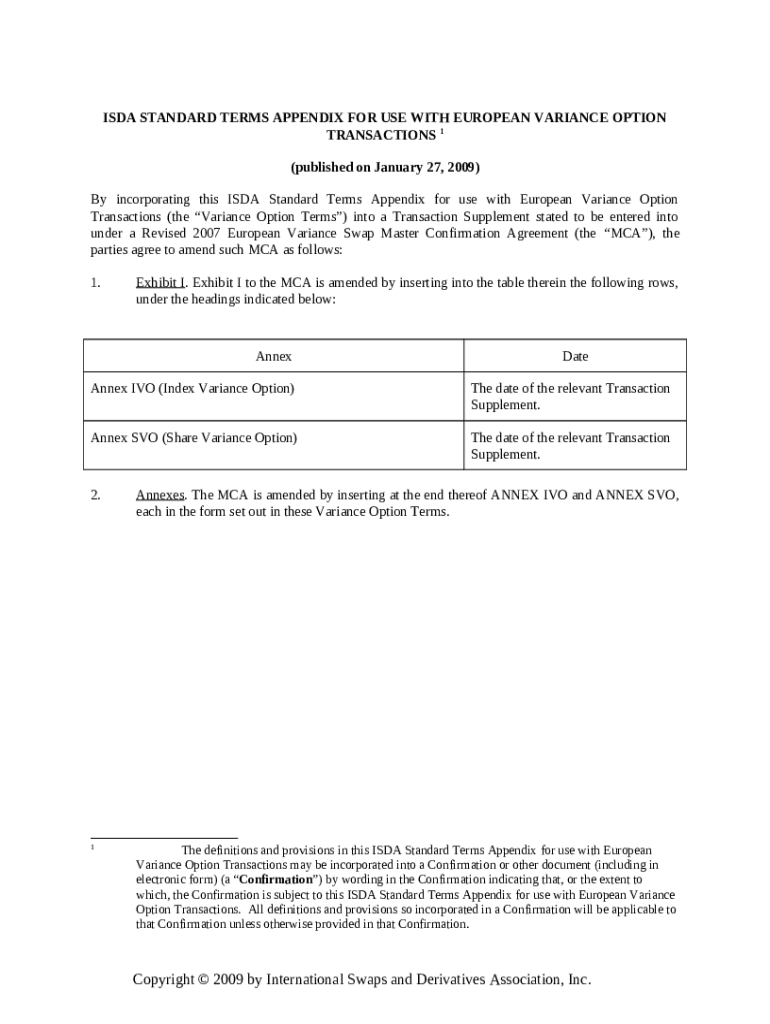 ISDA Standard Terms Appendix for use with European ... Doc Template ...