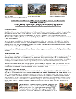 Fillable Online Milestones & Vyne booking form 3.docx Fax Email Print ...