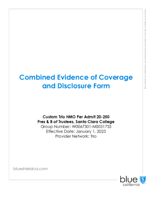 Fillable Online Evidence of Coverage and Disclosure Form Trio HMO ...