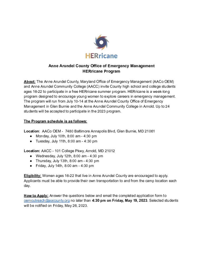 Fillable Online Anne Arundel County Office of Emergency Management Fax ...