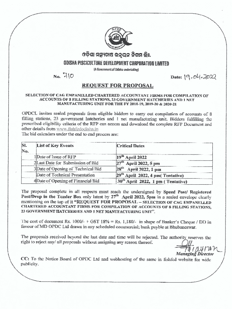 Fillable Online Request for Proposal (RFP) for Empanelment of CAG ...