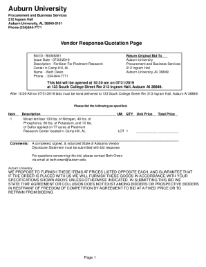 Fillable Online Bid ID - B0008381 Fax Email Print - pdfFiller