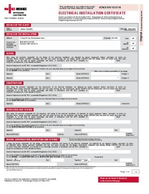 Fillable Online Electrical Inspection - CertificatePDF Fax Email Print ...