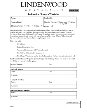 Fillable Online Change of Modality Form Fax Email Print - pdfFiller