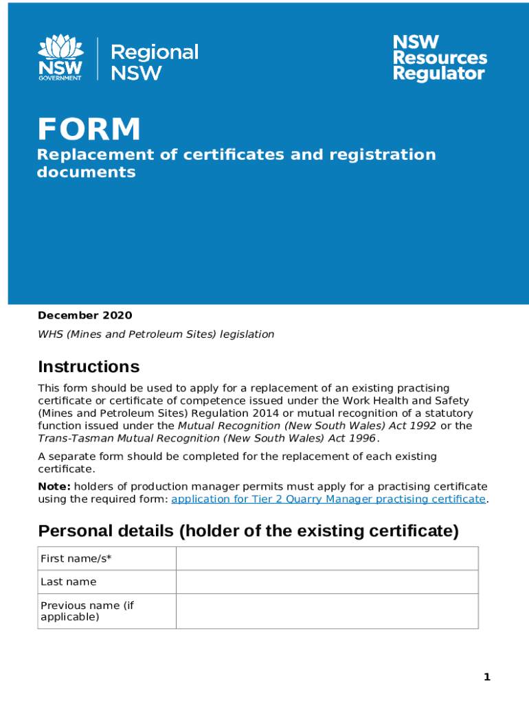 Replacement of certificates and registration documentsResources ...