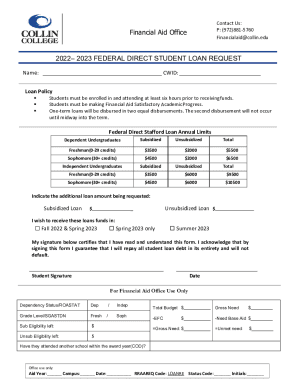 Fillable Online 2022 2023 federal direct student loan request Fax Email ...